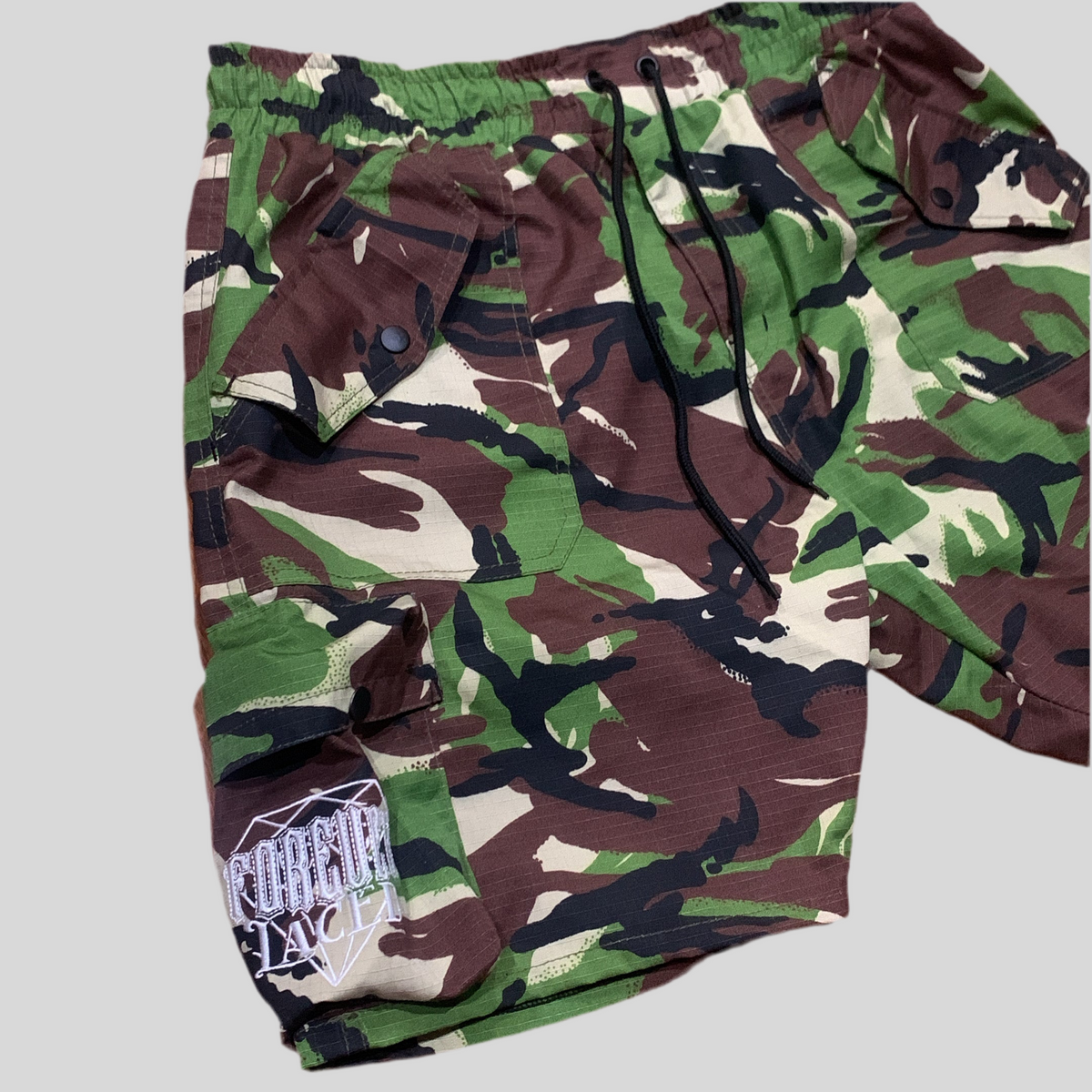 Forever Laced DMS Camo Cargo Shorts - In Stock – Forever Laced Brand